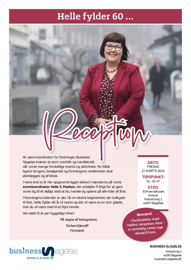 Reception Helle Madsen - Business Slagelse - Sammen er du bedst